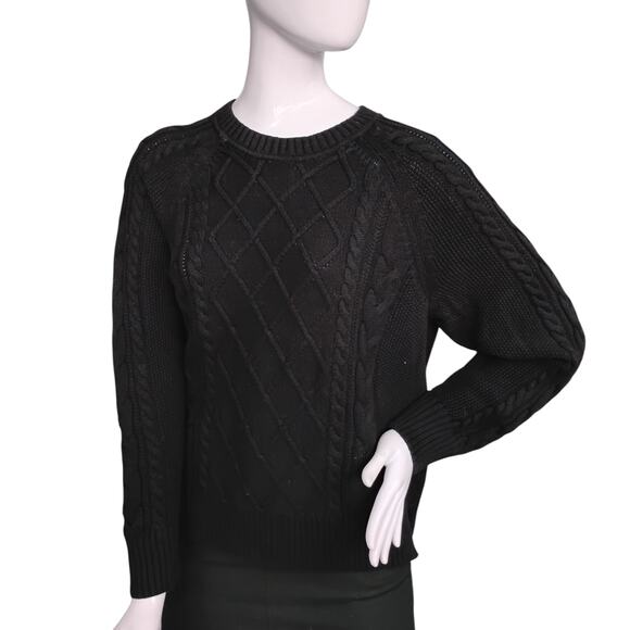 GAP | Sweaters | Gap Cable Knit Pullover Sweater Size Large True Black ...